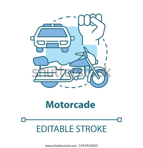 Motorcade Concept Icon Vehicles Procession Idea Stock Vector (Royalty ...