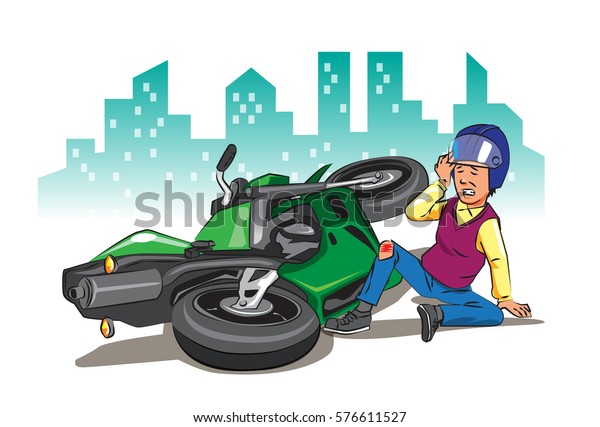 Motorcycle Accident Stock Vector (Royalty Free) 576611527 | Shutterstock