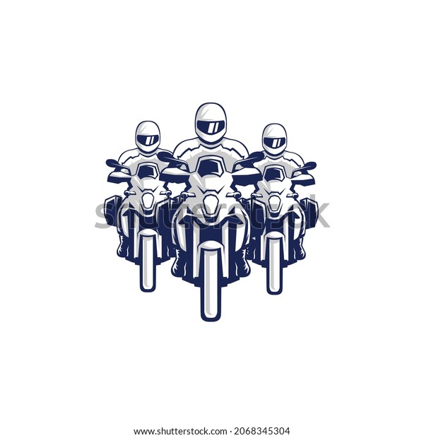 Motorcycle Adventure Touring Group Vector Illustration: เวกเตอร์สต็อก ...