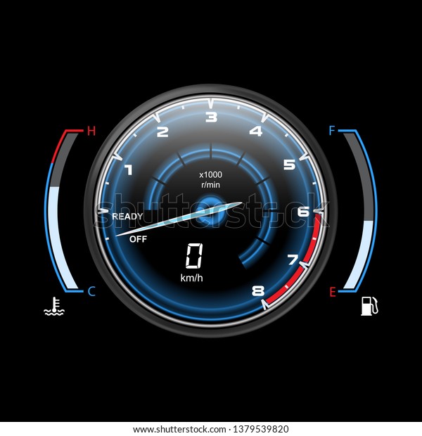 Motorcycle Analog Speedometer Modern Car Tachometer Stock Vector ...