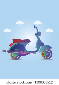 Motorcycle Classic Flat Design Stock Vector (Royalty Free) 1308005512 ...