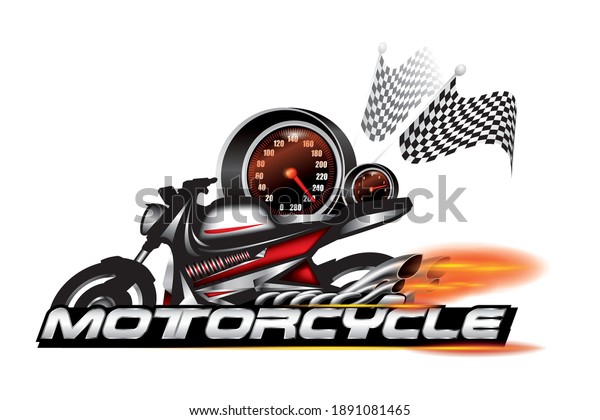 Motorcycle Emblem Logo Design Vector Stock Vector (Royalty Free) 1891081465