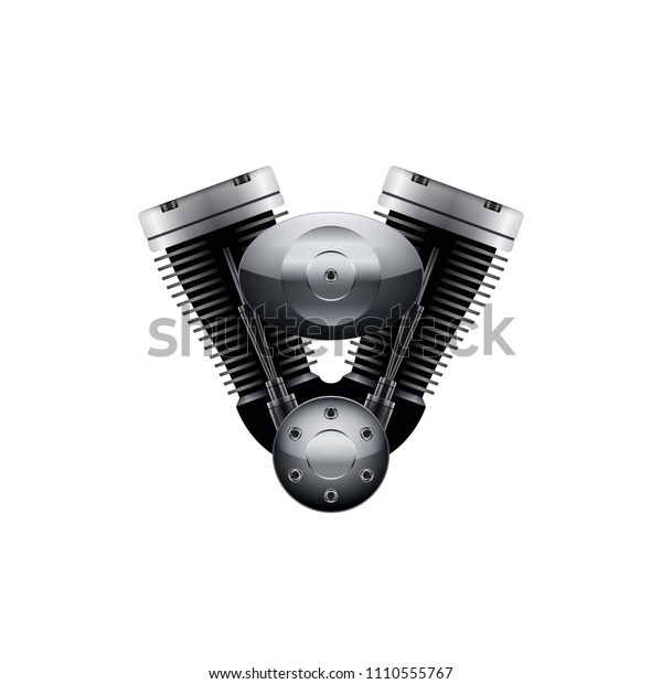 Motorcycle Engine Concept On White Background Stock Vector (Royalty ...
