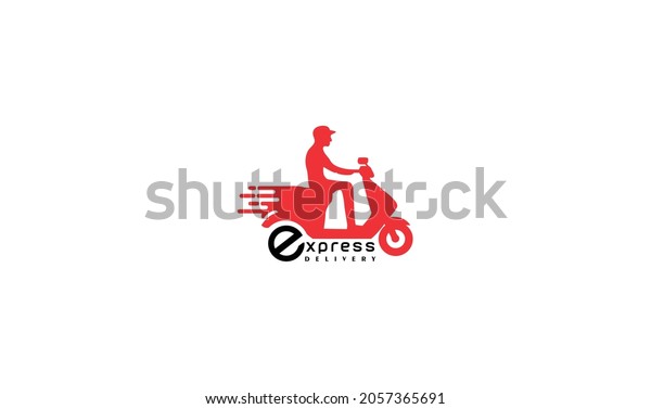 Motorcycle Express Delivery Red Logo Stock Vector (Royalty Free ...