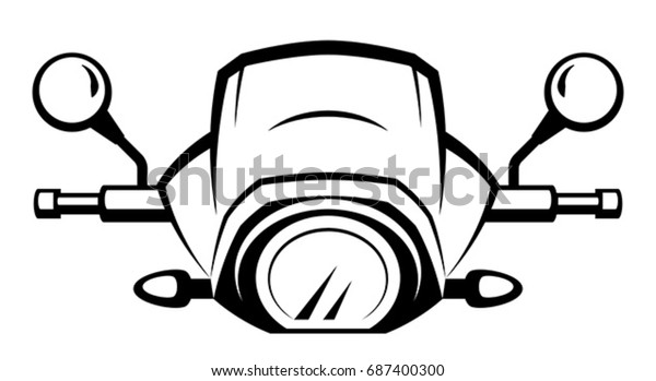 Motorcycle Front View On White Background Stock Vector (Royalty Free ...