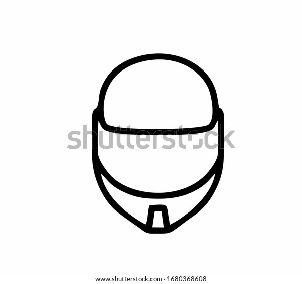 Motorcycle Helmet Front View Black White Stock Vector (Royalty Free ...