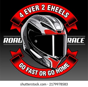 Motorcycle Helmet Ribbon Vector Template Stock Vector (Royalty Free ...