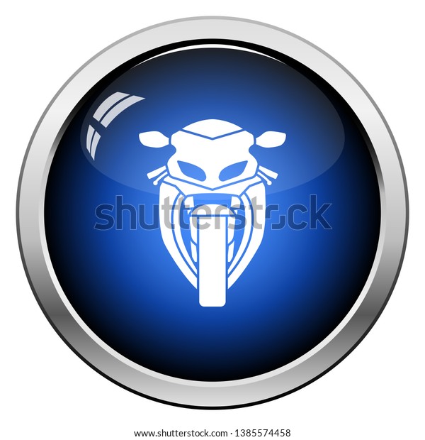Motorcycle Icon Front View Glossy Button Stock Vector (Royalty Free ...
