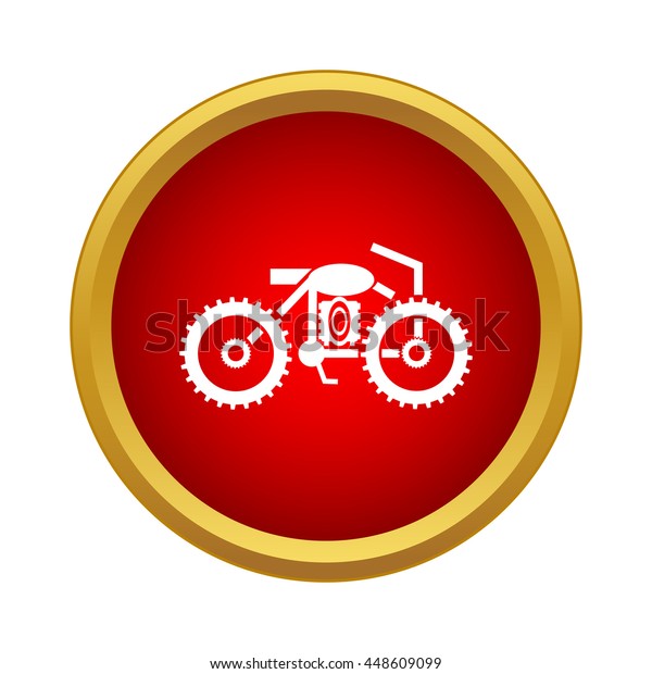 Motorcycle Icon Simple Style Red Circle Stock Vector (Royalty Free ...