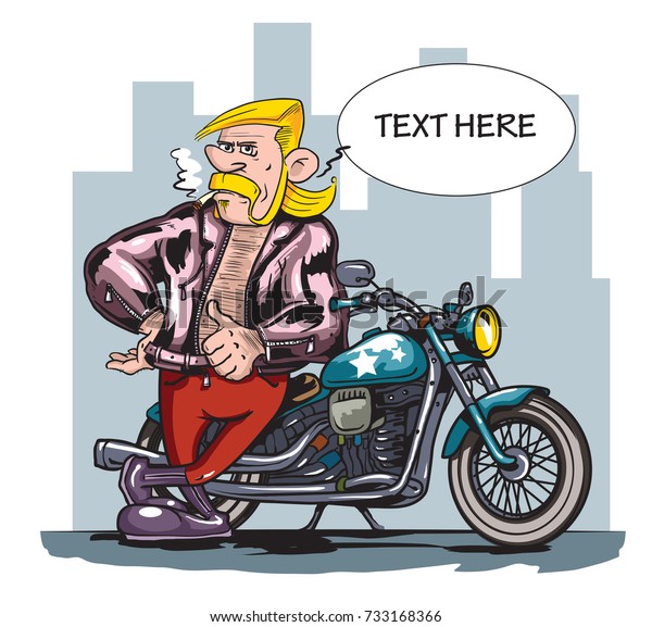 Motorcycle Man Vector Cartoon Illustration Stock Vector (Royalty Free ...