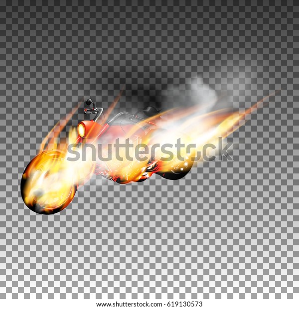 Motorcycle Motobike On Fire Isolated Object Stock Vector (Royalty Free ...
