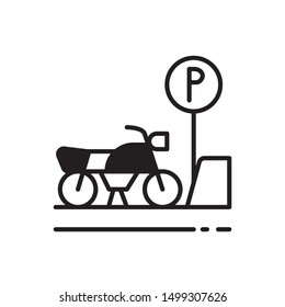 Motorcycle Parking Icon Flat Simple Pictogram Stock Vector (Royalty ...
