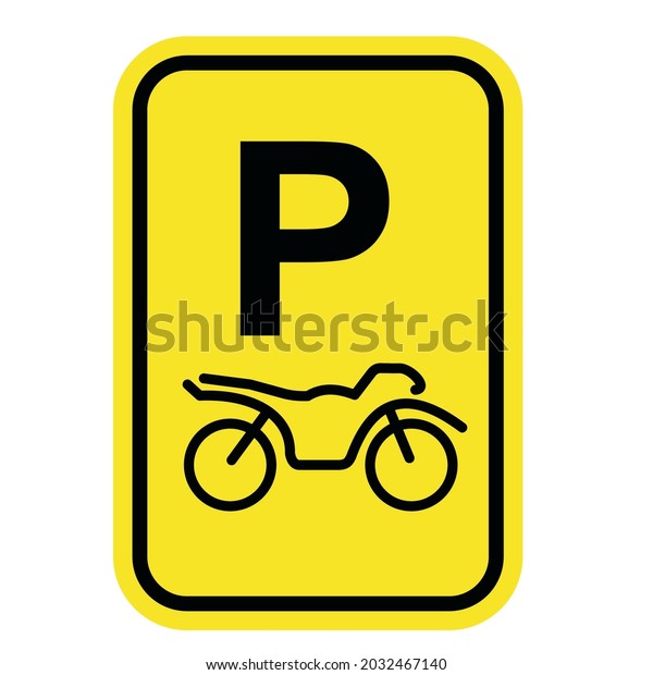 Motorcycle Parking Symbol Sign Vector Illustration Stock Vector ...