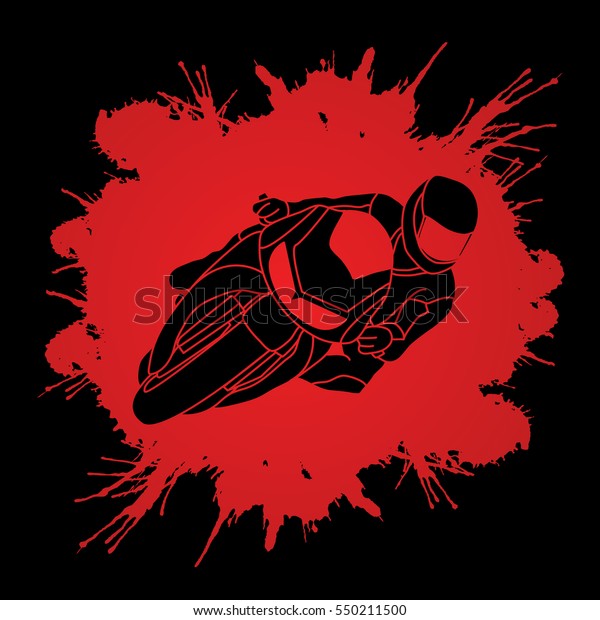 Motorcycle Racing Designed On Splatter Blood Stock Vector (Royalty Free ...