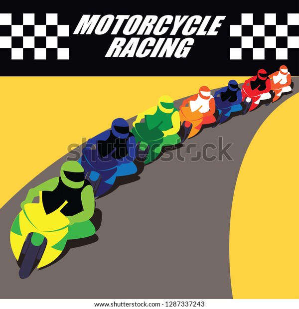 Motorcycle Racing Poster Banner Vector Illustration Stock Vector ...