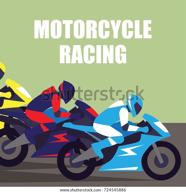 Motorcycle Racing Poster Banner Vector Illustration Stock Vector ...