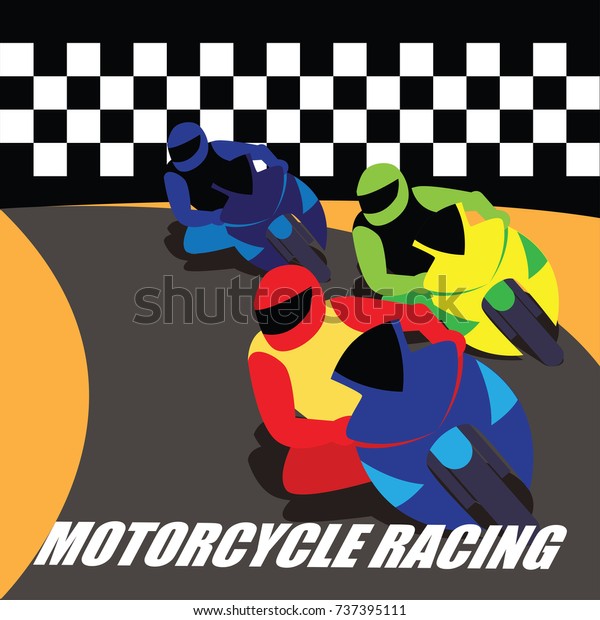 Motorcycle Racing Poster Banner Vector Illustration Stock Vector ...