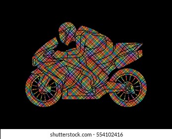 Motorcycle Racing Side View Designed Using Stock Vector (Royalty Free ...