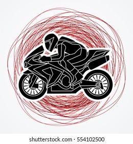Motorcycle Racing Side View Designed On Stock Vector (Royalty Free ...