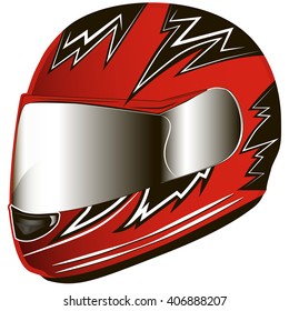 Motorcycle Red Helmet Biker Vector Illustration Stock Vector (Royalty ...