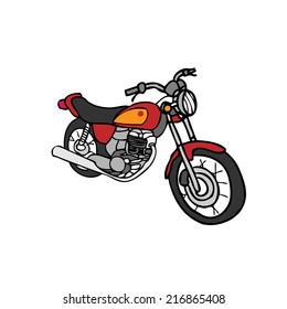 Motorcycle Retro Style Cartoon Drawing Stock Vector (Royalty Free ...