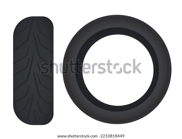 Motorcycle Tires Front Side View Vector: เวกเตอร์สต็อก (ปลอดค่า ...
