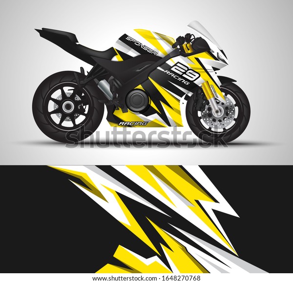 Motorcycle Wrap Decal Vinyl Sticker Design Stock Vector (Royalty Free ...