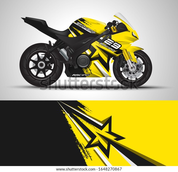 Motorcycle Wrap Decal Vinyl Sticker Design Stock Vector (Royalty Free ...
