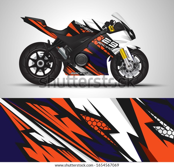 Motorcycle Wrap Decal Vinyl Sticker Design Stock Vector (Royalty Free ...