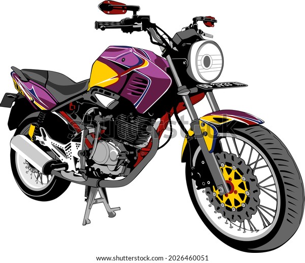 Motorcycle Yamaha Vector Motorcycle Full Color Stock Vector (Royalty ...