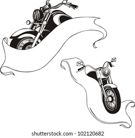 Motorcycles Ribbons Vector Set: vector de stock (libre de regalías ...