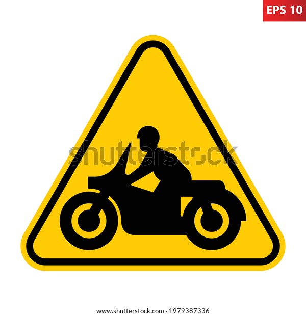 Motorcycles Warning Road Sign Vector Illustration Stock Vector (Royalty ...