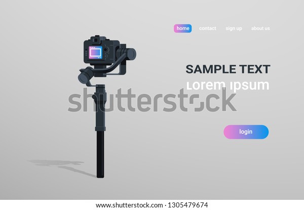 Motorized Gimbal Stabilizer Dslr Mirrorless Cameras Stock Vector ...