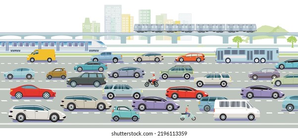 Motorway Express Train Bus Passenger Car Stock Vector (Royalty Free ...