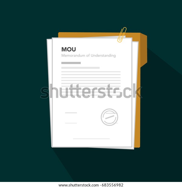 Mou Memorandum Understanding Legal Document Agreement Stock Vector ...