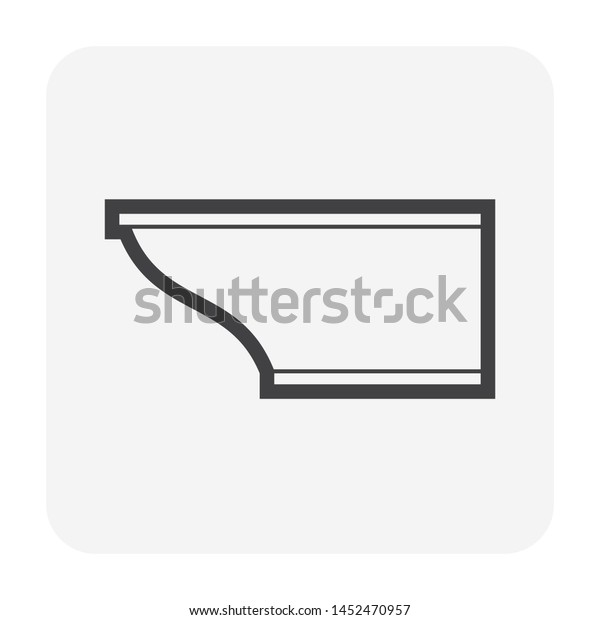 Moulding Crown Cornice Icon Architectural Design: vetor stock (livre de ...
