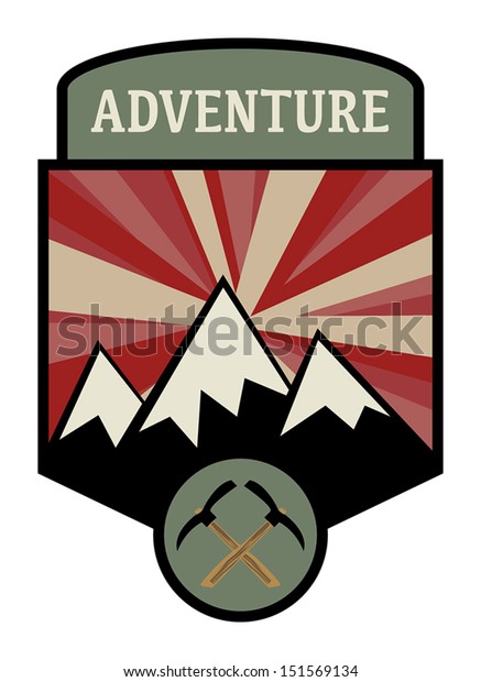 Mountain Adventure Sign Vector Illustration Stock Vector (Royalty Free ...