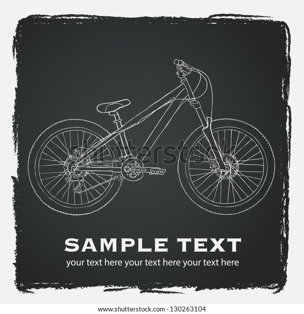 Mountain Bicycle Outline Chalkboard Background Vector Stock Vector ...