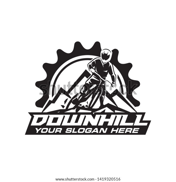 Mountain bike downhill logo vector illustration