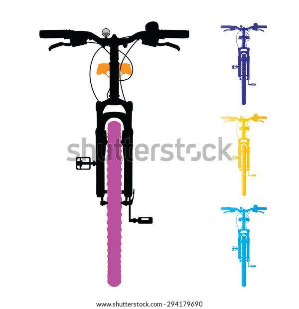 Mountain Bike Isolated Front View Vector Stock Vector (Royalty Free ...
