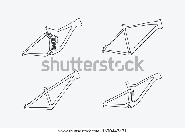 Mountain Bikes Frame Type Outline Vector: vetor stock (livre de ...