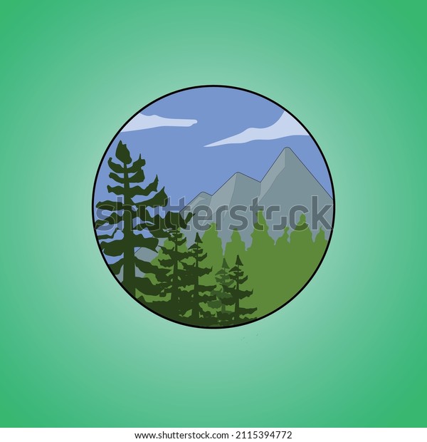 Mountain Circular Logo Badge Design Vector Stock Vector (Royalty Free ...