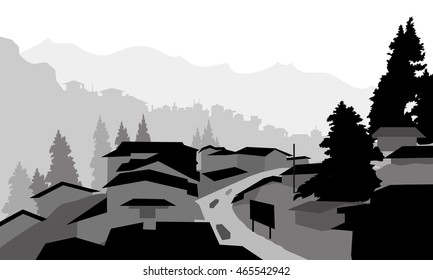 Mountain City Top View Vector Stock Vector (Royalty Free) 465542942 ...