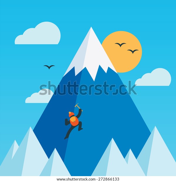Mountain Climber Vector Illustration Stock Vector (Royalty Free ...
