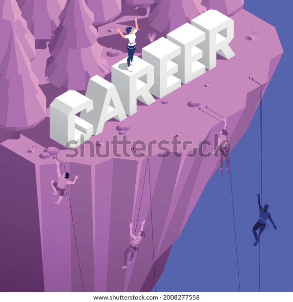 Mountain Climbing Attitude Dedication Perseverance Successful Stock ...