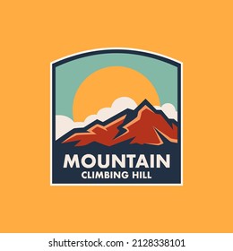 Mountain Climbing Illustration Vector Logo Design Stock Vector (Royalty ...