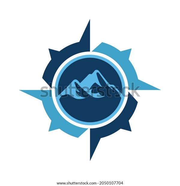 Mountain Compass Rose Adventure Logo Design Stock Vector (Royalty Free ...