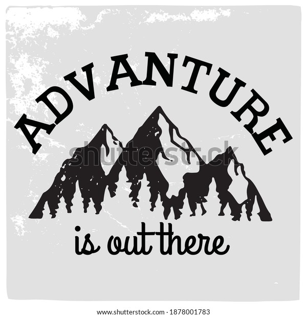 Mountain Design Simple Lettering Print Design Stock Vector (Royalty ...