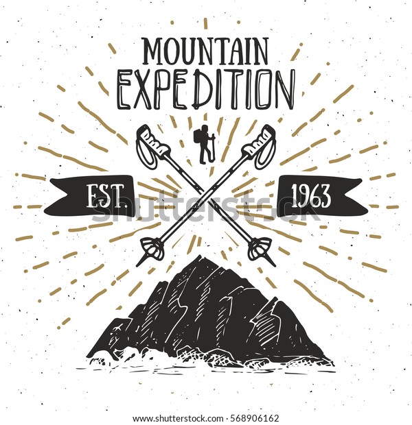 Mountain Expedition Vintage Label Retro Badge Stock Vector (Royalty ...