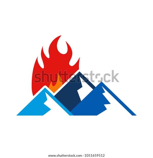 Mountain Fire Logo Icon Design Stock Vector (Royalty Free) 1051659512 ...